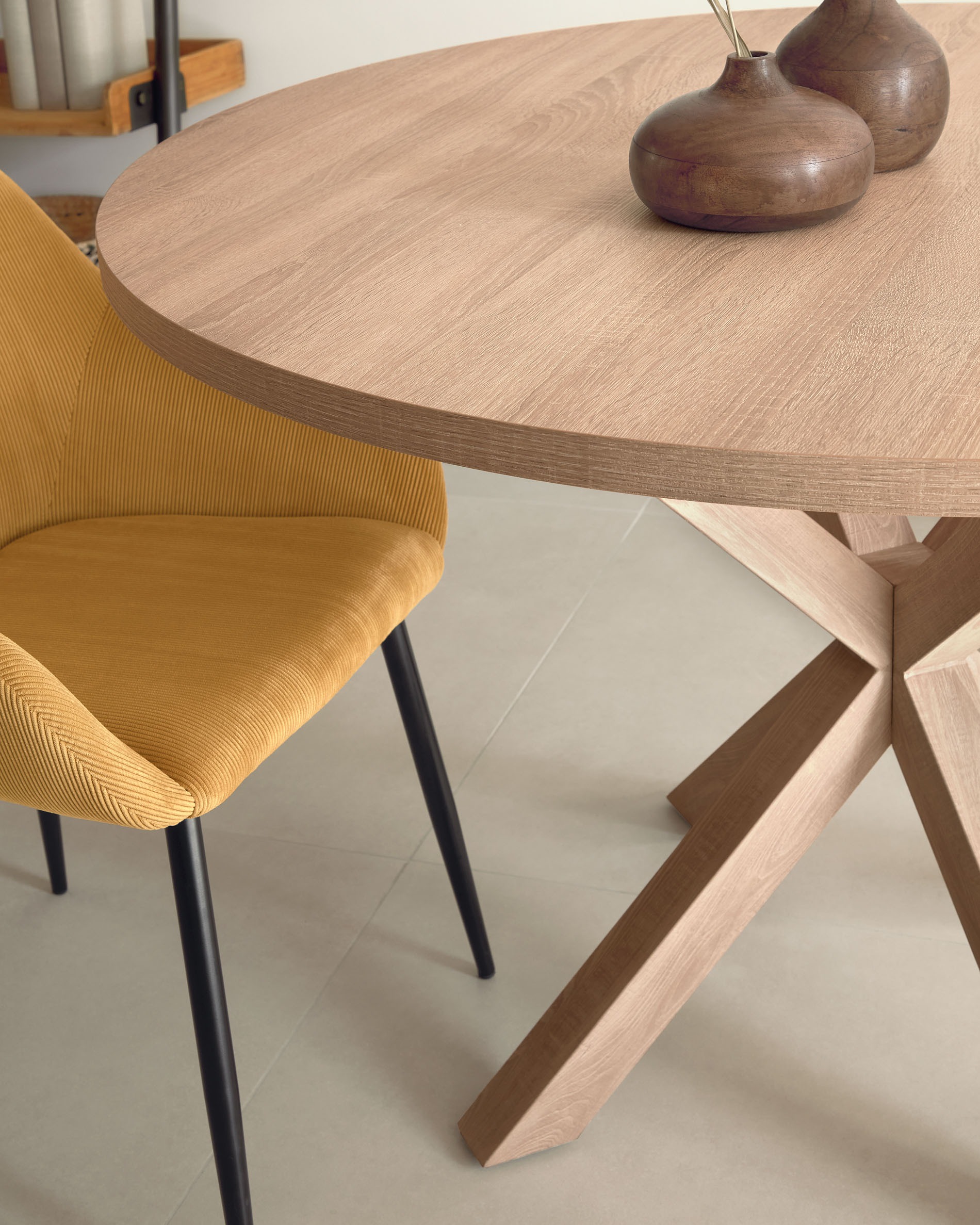 Стол обеденный La Forma (ex Julia Grup) Argo (Бежевый/ ДСП,Сталь,Дерево ...