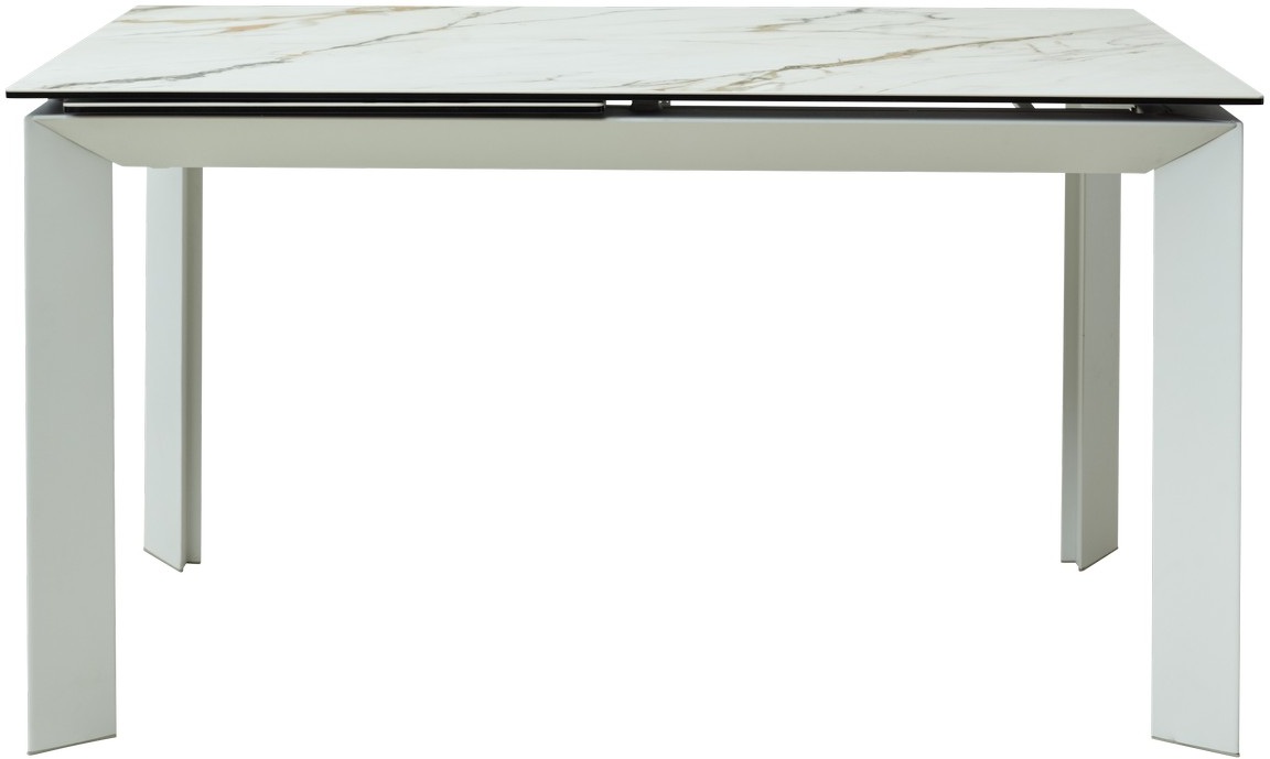 Стол CREMONA 180 KL-188 Контрастный мрамор матовый, итальянская керамика/ белый каркас М-City M ...