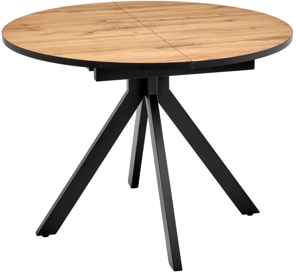 Стол круглый раскладной 100-130x100x75см, Дуб Вотан, чёрный Bradex Home Rudolf RF 0301 купить ...