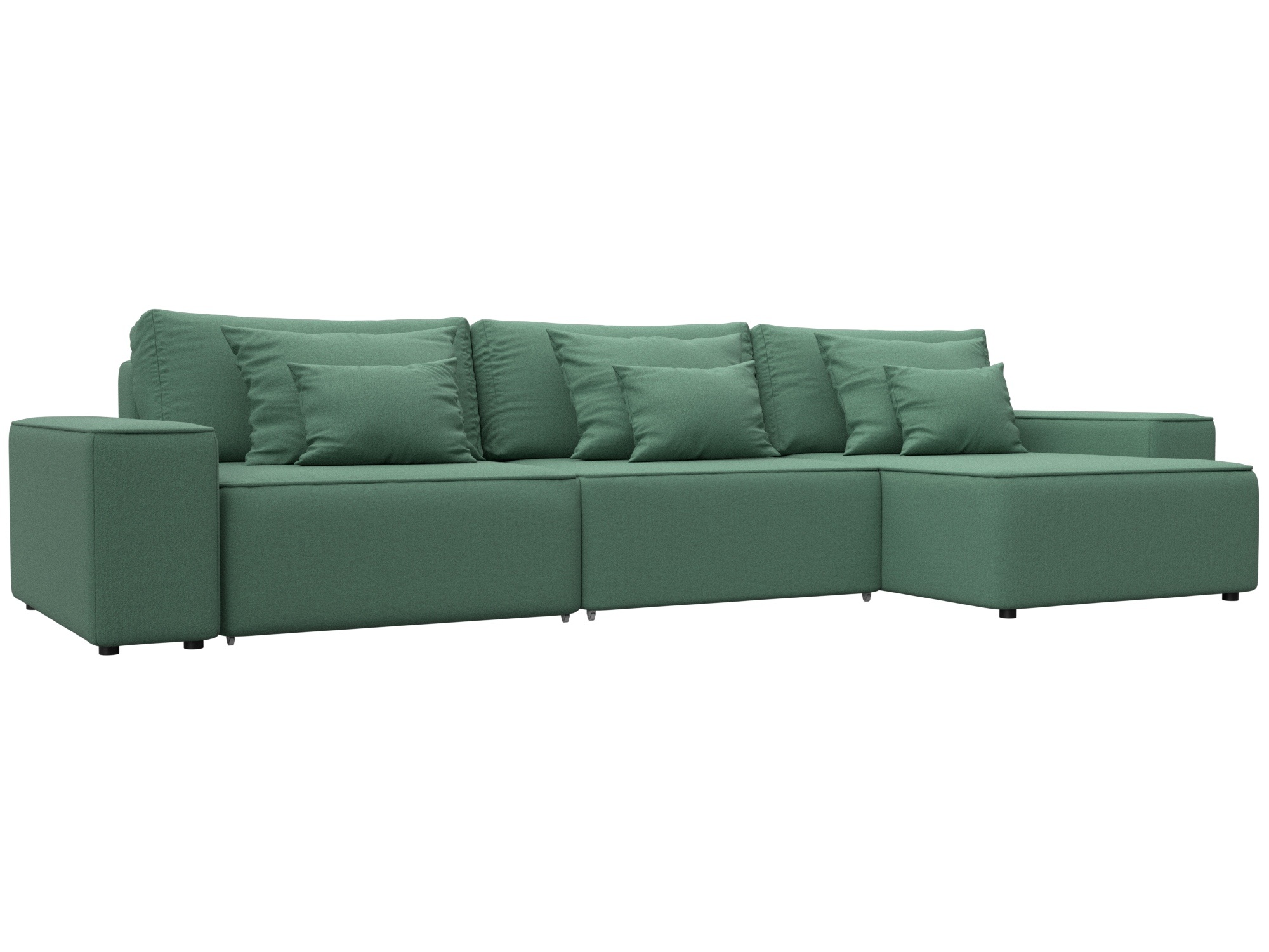 Диван угловой Лига-074 угол универсальный (ДСП/Пластик/Рогожка/Зеленый ...