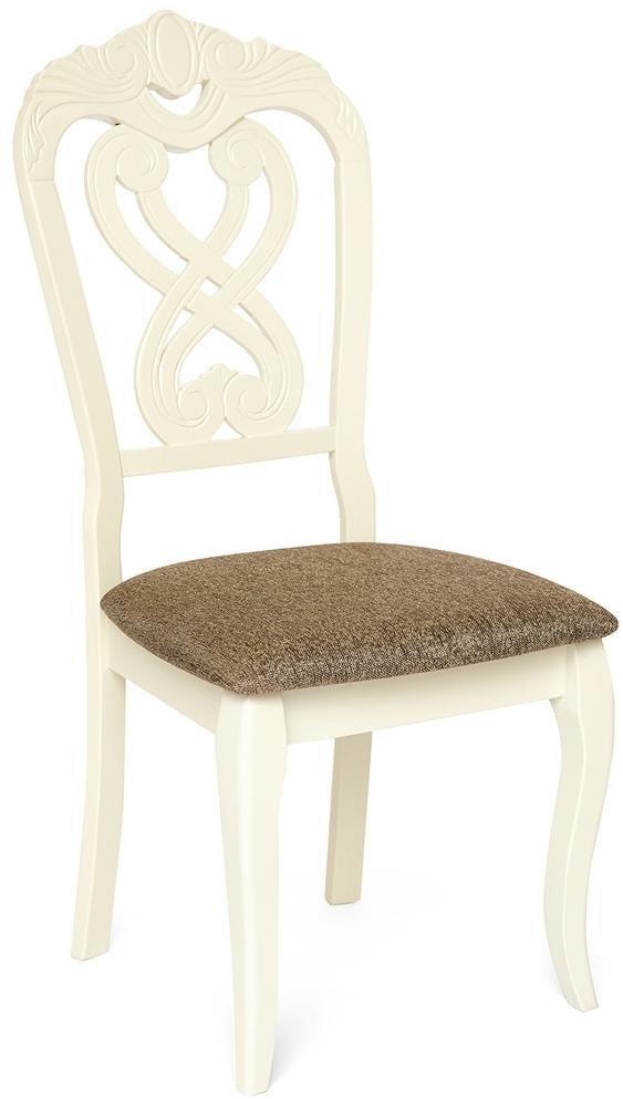 Стул -Андромеда/ Andromeda Ivory white, ткань коричневая S168-7 (дерево гевея) Tetchair ...
